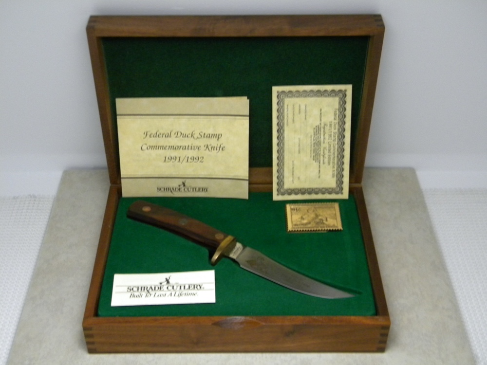 Schrade + USA LTD 1991/92 Federal Duck Stamp Commemorative Fixed Blade ...