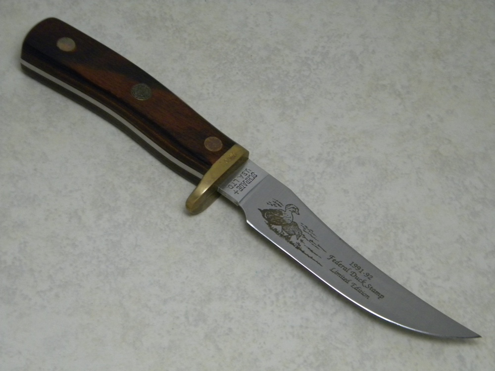 Schrade + USA LTD 1991/92 Federal Duck Stamp Commemorative Fixed Blade ...