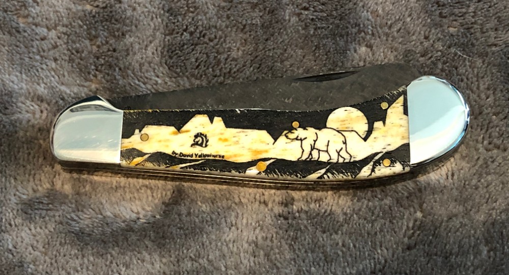 CASE XX Yellowhorse Grizzly Mountain Large Saddlehorn 1 of 25 Pocket Knife