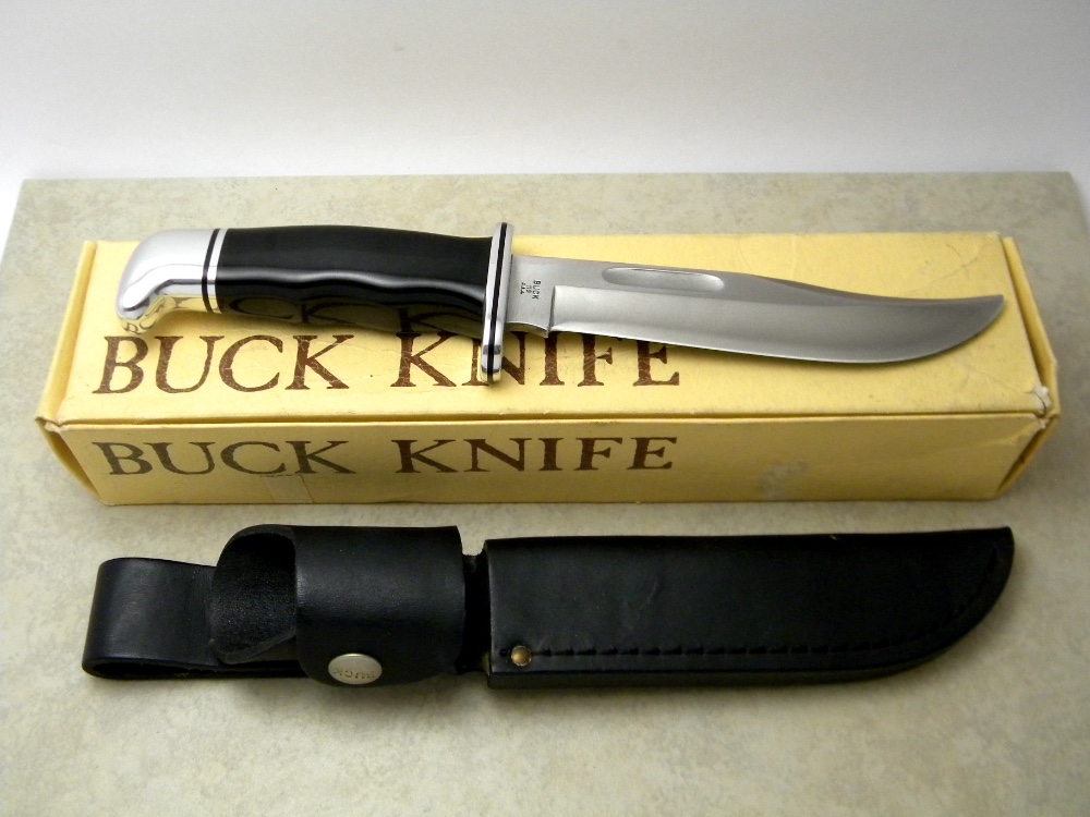 Buck 119 USA Black Buck Special Fixed Blade Hunting Sheath Knife in Box ...