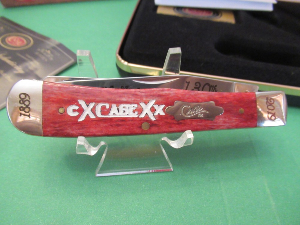 Case XX 130th Anniversary Red Smooth Bone Trapper Pattern # 6254 SS