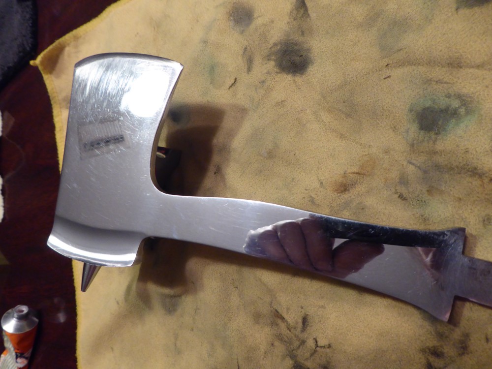 Case Tested Knife/Axe combo with stag handles and leather sheath