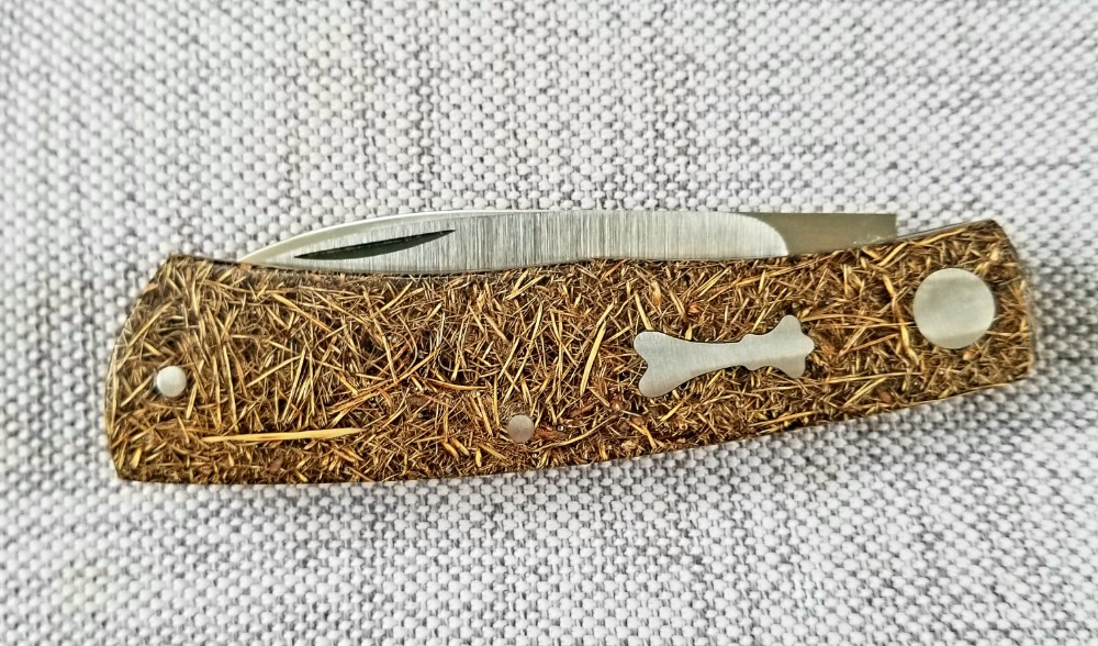 Pepe Jalomo Custom Native Knife, W/SLIP,r Coconut Shred Scales, made ...