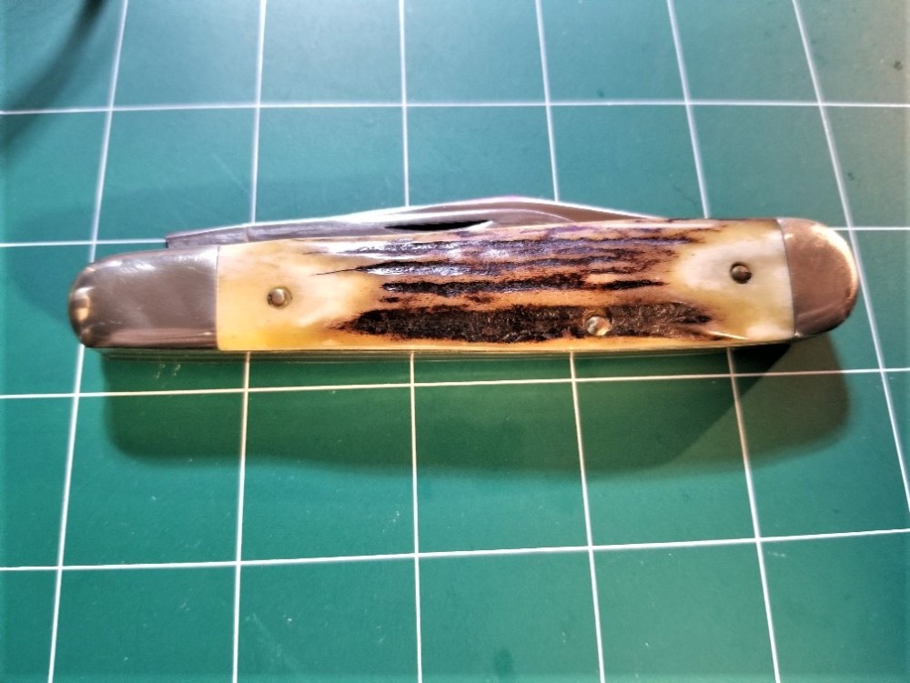 VINTAGE QUEEN USA 1983 6120 STAG SERIES LARGE TRAPPER POCKET KNIFE UNUSED