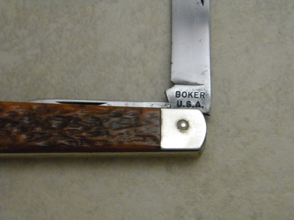 Vintage Boker USA 104 Bone Jack Knife
