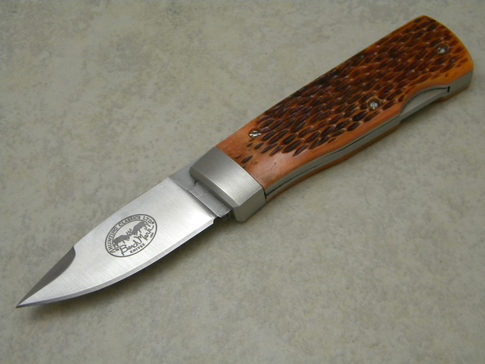 Bench Mark Knives USA Bone Rolox System Slide Open Knife & Pouch in Box