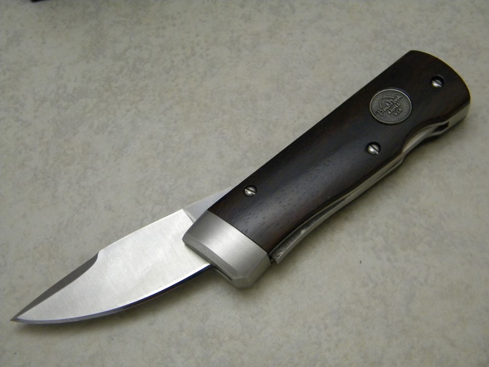 Bench Mark Knives USA Cocobolo Rolox System Slide Open Knife & Pouch NIB