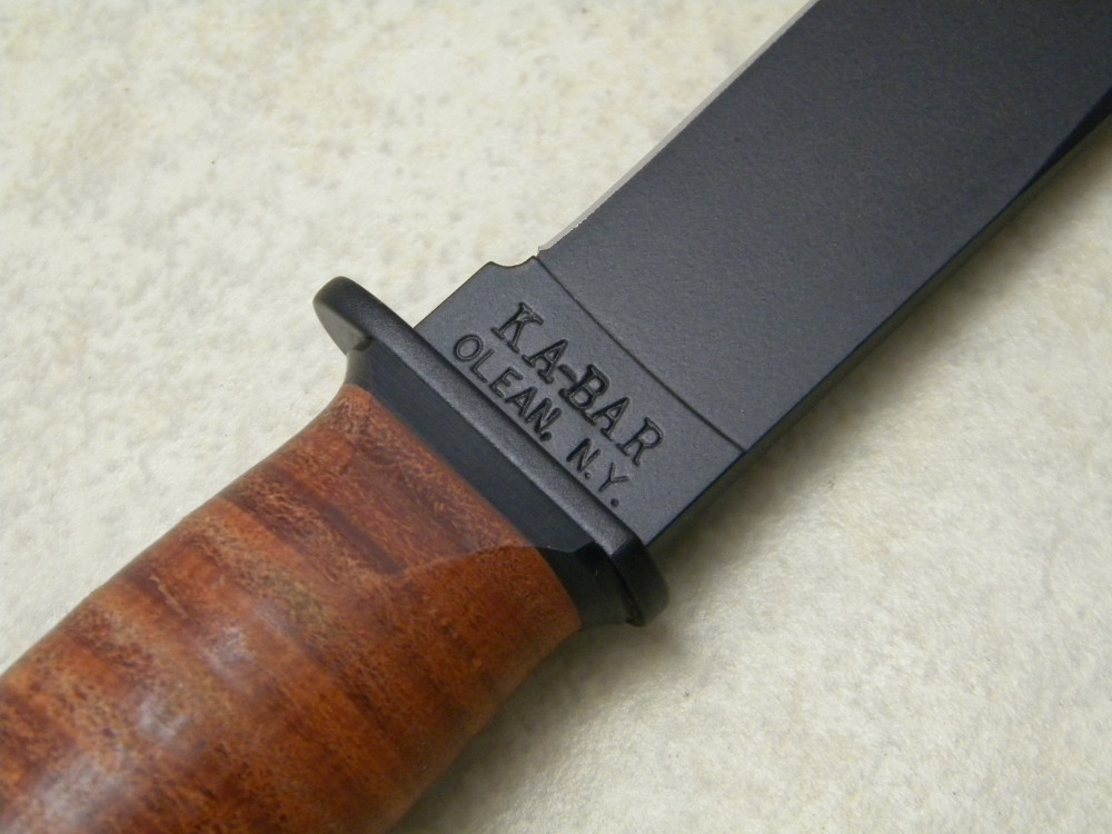 Ka-Bar Olean NY MK1 USA Stacked Leather Fixed Blade Sheath Knife NIB