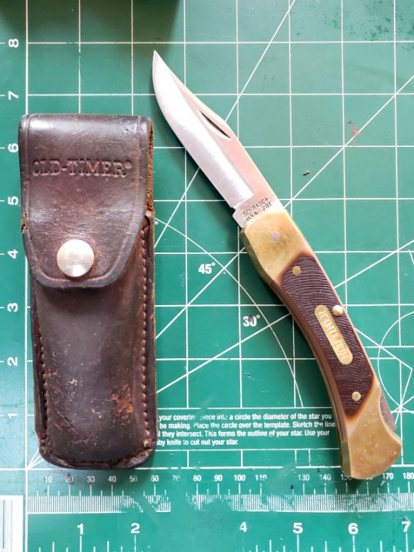 Schrade Old Timer USA 7OT With Original Sheath Lockback Folding Knife