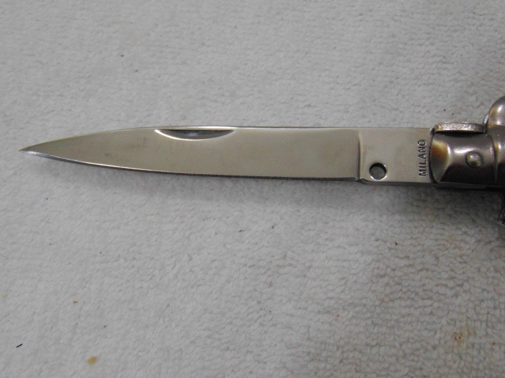 MILANO ITALY SWITCH BLADE KNIFE, Push button with Bolster / Guard Unlock 9