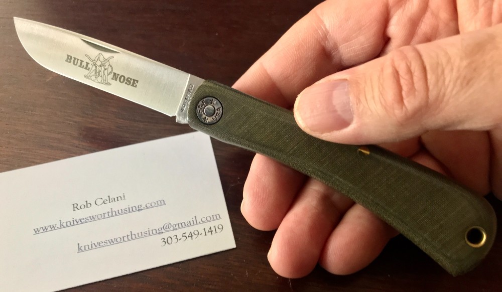 Great Eastern Cutlery Farm & Field 715121 Bullnose, Green Linen Micarta ...