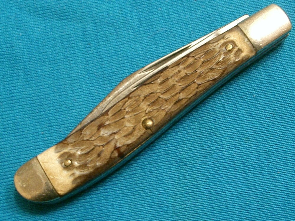 VINTAGE KABAR 1019 USA TRAPPER FOLDING POCKET KNIFE KNIVES OLD SMALL