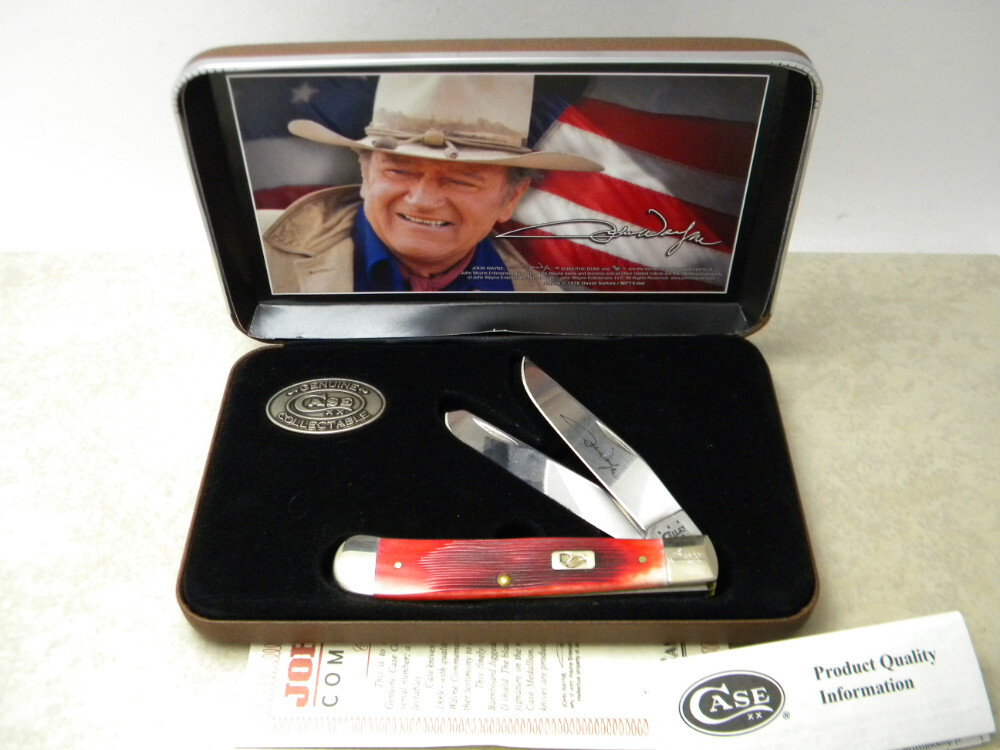 Case XX USA 2010 Barnboard Bone 6254 JOHN WAYNE Trapper Knife NIB