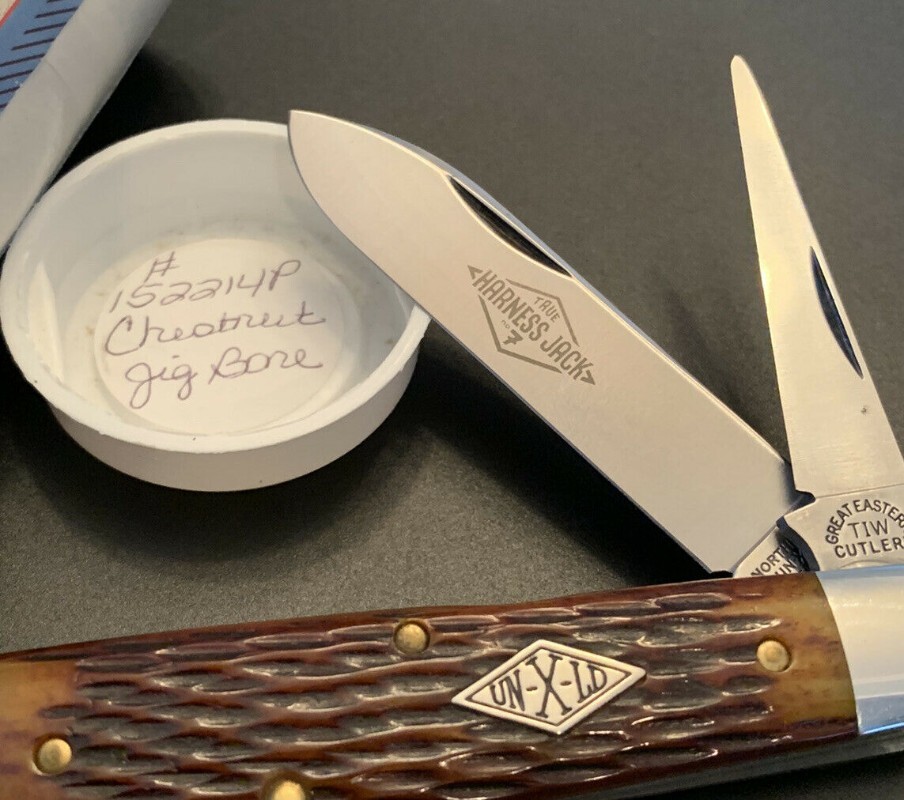 GEC 15 GREAT EASTERN CUTLERY CHESTNUT BONE HARNESS JACK 7 POCKET KNIFE 1/66