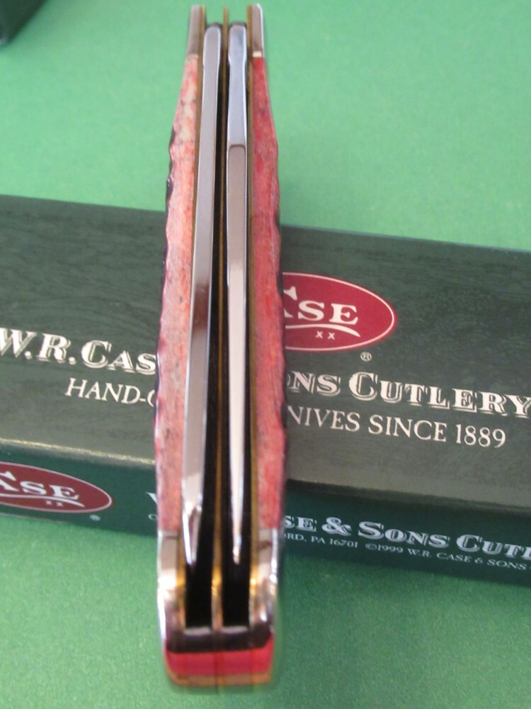 Case XX 2001 Cranberry Silver Script Trapper Pattern # 6254 SS