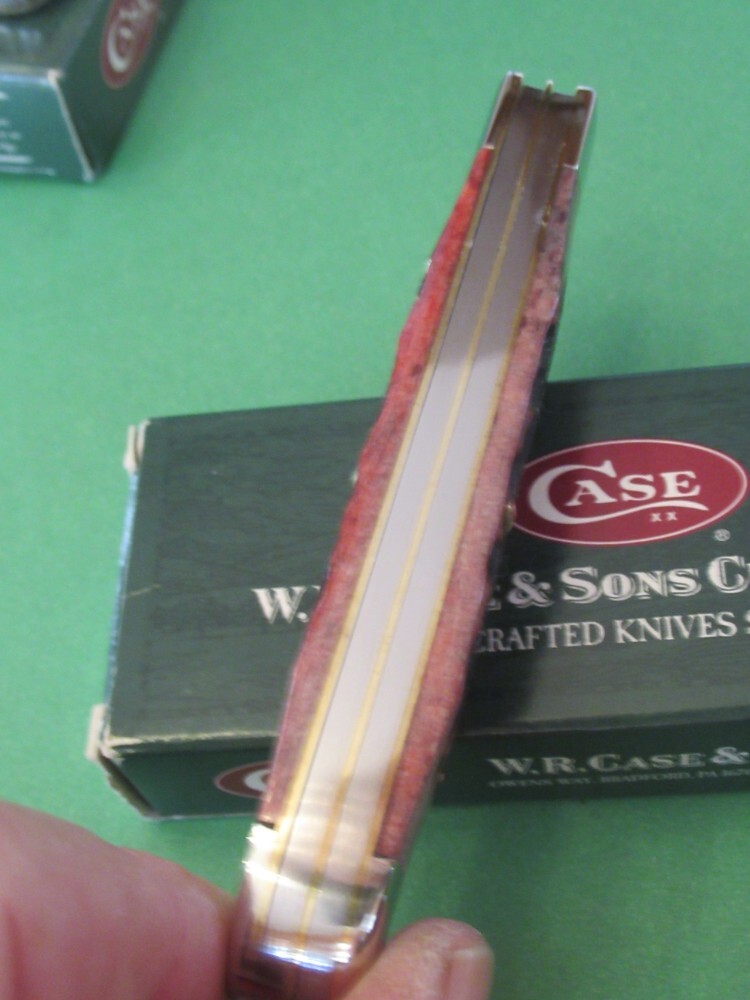 Case XX 2001 Cranberry Silver Script Trapper Pattern # 6254 SS