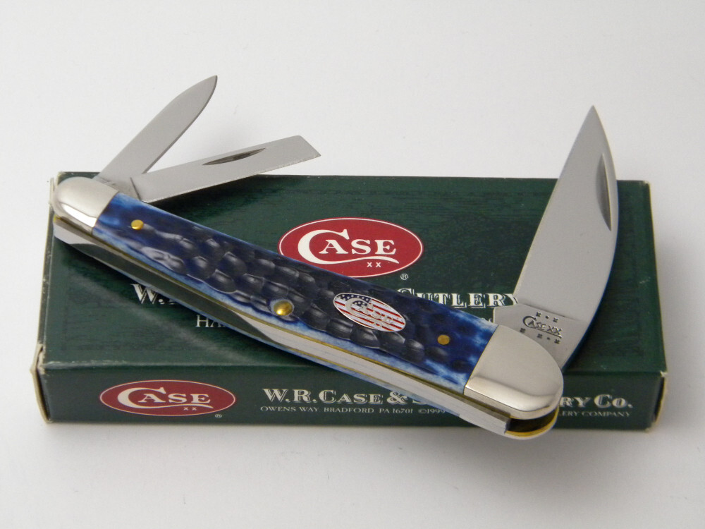 Case XX USA 6355WH 2003 Navy Blue Bone Seahorse Whittler Knife in Box
