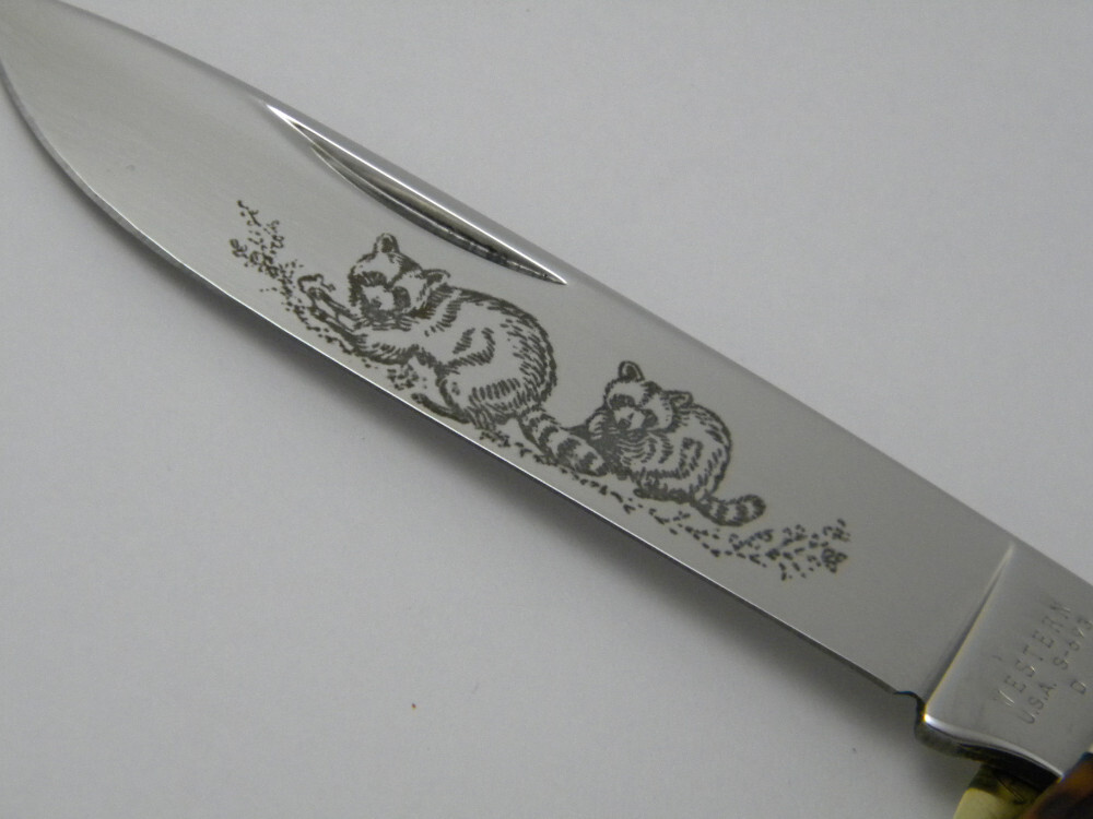 Western USA S-693 D Jigged Delrin Linerlock 1 Blade Trapper Knife with ...