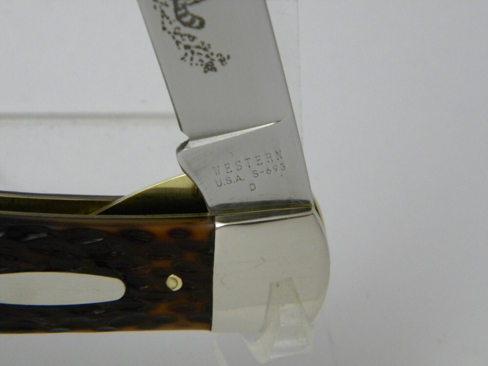 Western USA S-693 D Jigged Delrin Linerlock 1 Blade Trapper Knife with ...
