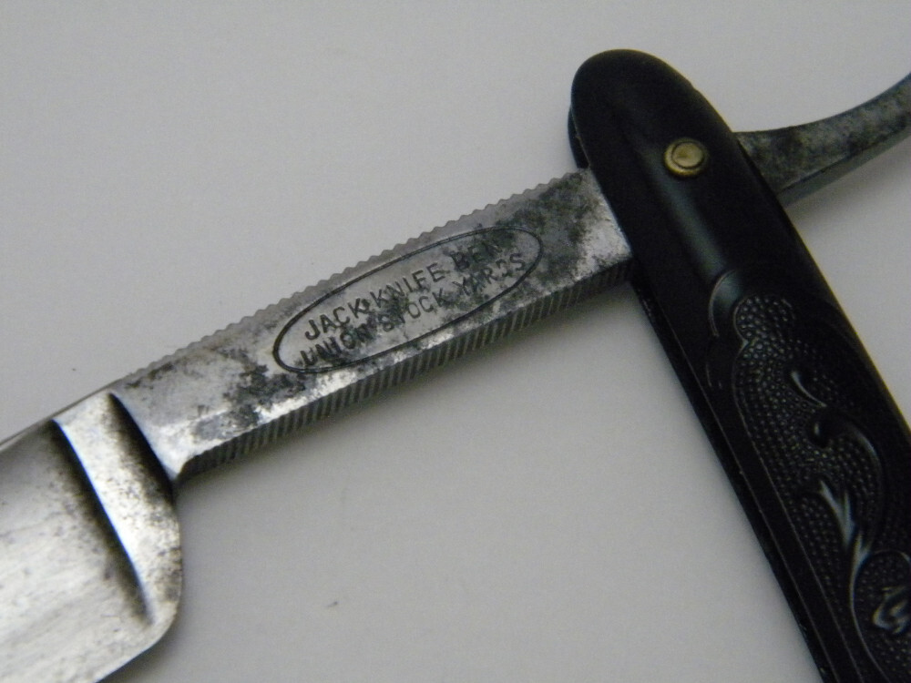 Vintage Jack Knife BEN Germany Union Stock Yards Fancy Straight Razor