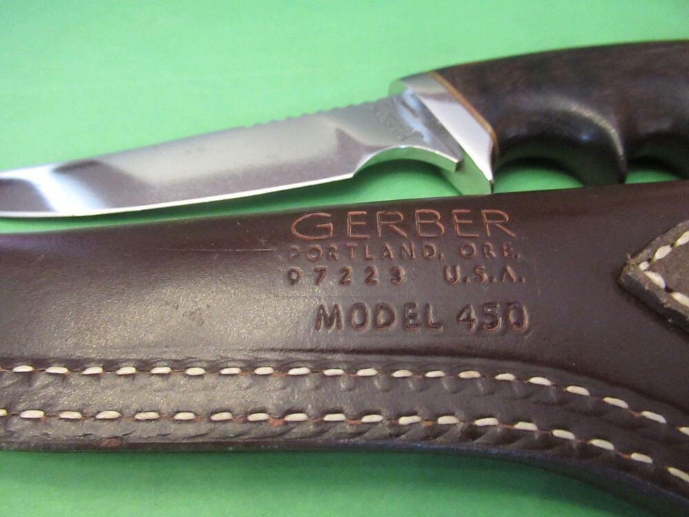 Gerber Wood Handle Finger Groove Model 450 S