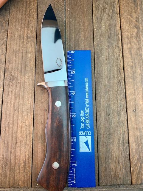 Larry Page Custom Fixed Blade ATS-34 Blade Desert Ironwood