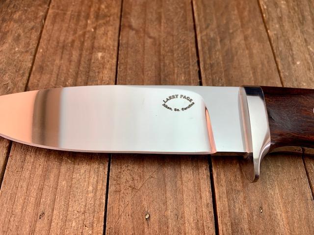 Larry Page Custom Fixed Blade ATS-34 Blade Desert Ironwood
