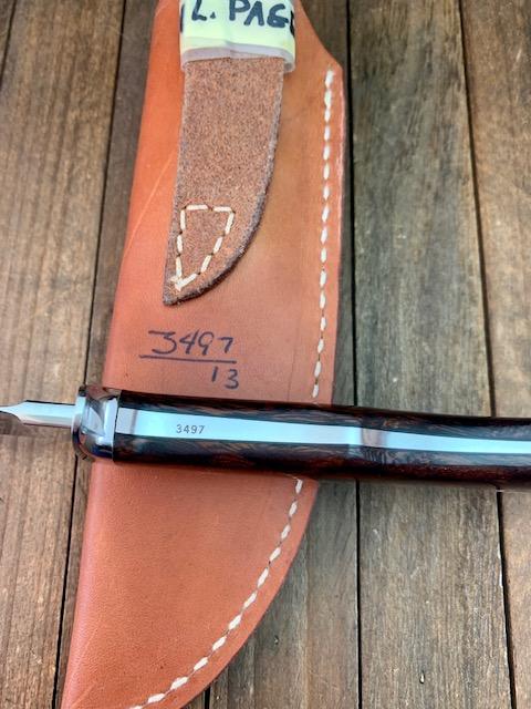 Larry Page Custom Fixed Blade ATS-34 Blade Desert Ironwood