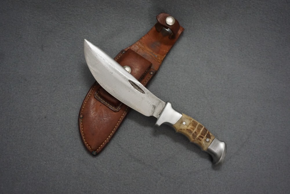 VTG EARLY RARE UNSTAMPED RH RUANA 20-B DELUXE SKINNING KNIFE & LEATHER ...