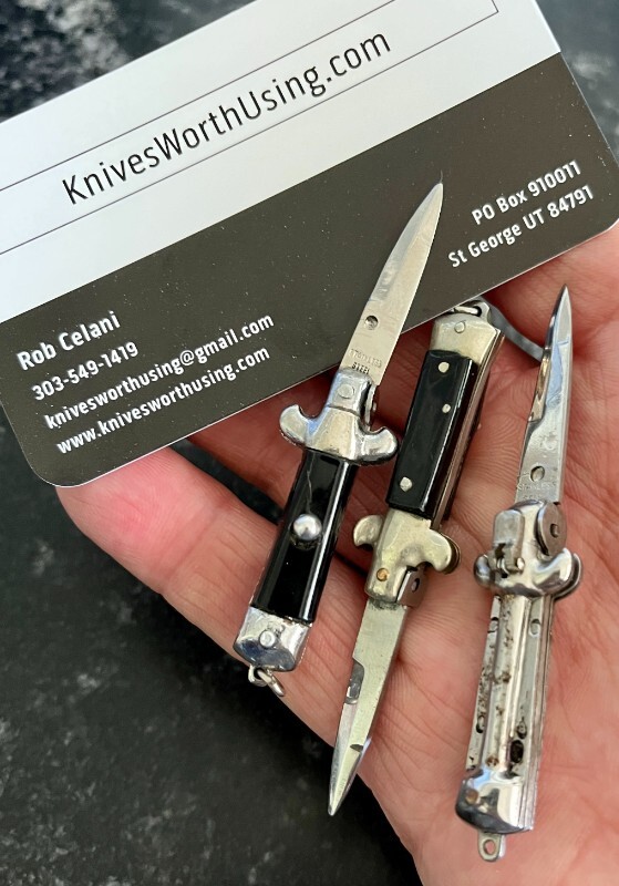 3 Vintage Miniature Switchblade Knives, Lever Lock And 2 Stiletto, Made ...