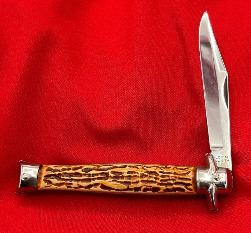 Vintage COLONIAL PROV. USA 1-Blade Fishtail Bowtie Folding Pocket Knife ...