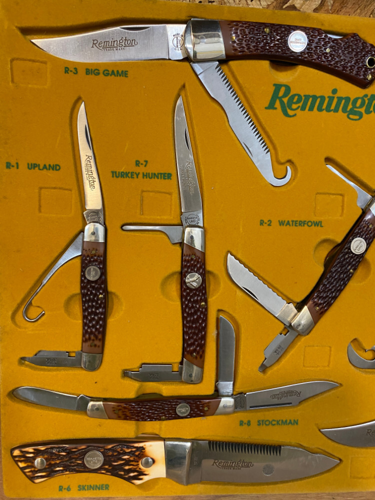 Remington UMC USA Set of 12 Delrin Knives in Display w/Boxes