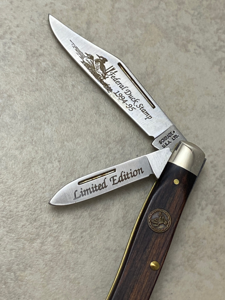 Schrade + USA LTD 1994/95 Federal Duck Stamp Commemorative Fixed Blade ...