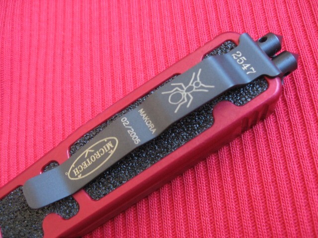Rare Early Microtech 2005 Red MAKORA Fire Ant OTF Switchblade Knife ...