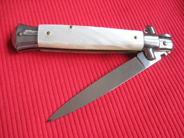 Vintage Italian 1980's 9" Stiletto Switchblade Knife.