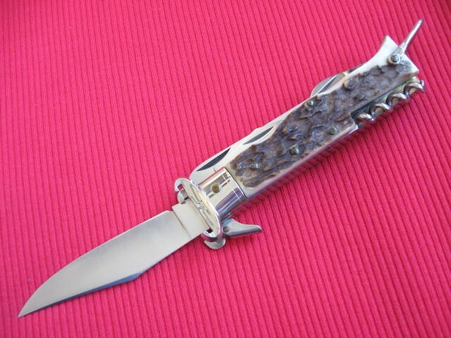 Vintage Italian Quality LEPRE 5 Blade Shell Puller Fulcrum Stag ...