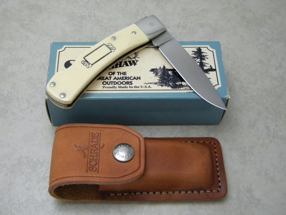 Schrade + USA SC515 Scrimshaw Checkered Flag Collection Lockback Knife ...