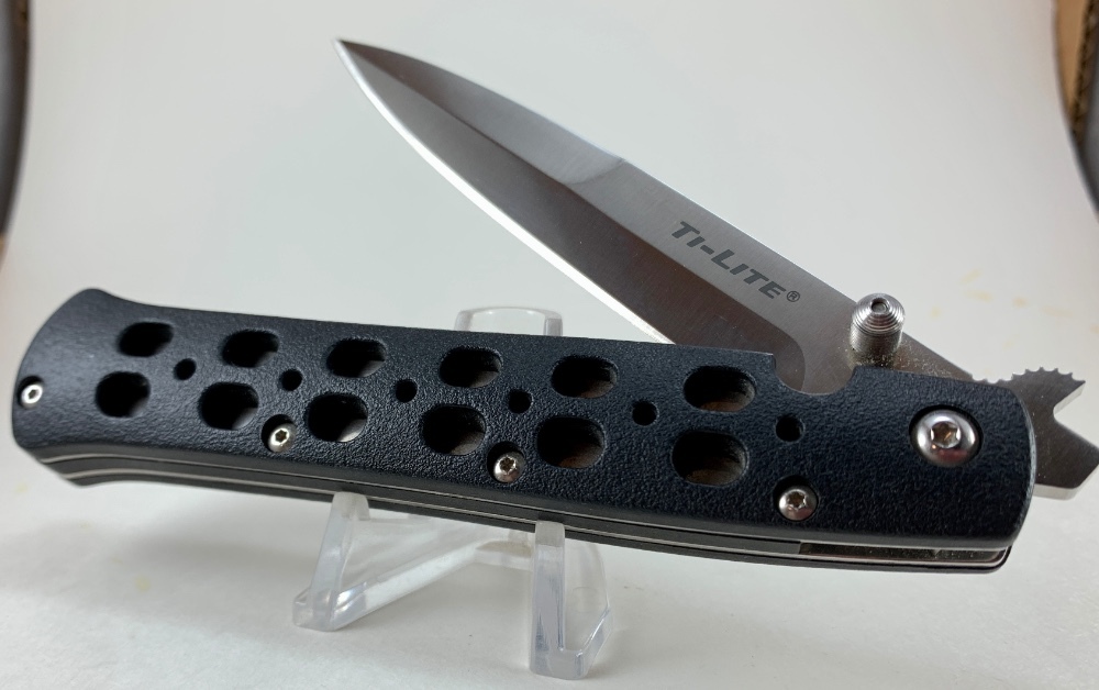 Cold Steel 26SP-BKBK Ti-Lite Folding Knife 4" Black Plain Blade, Black ...