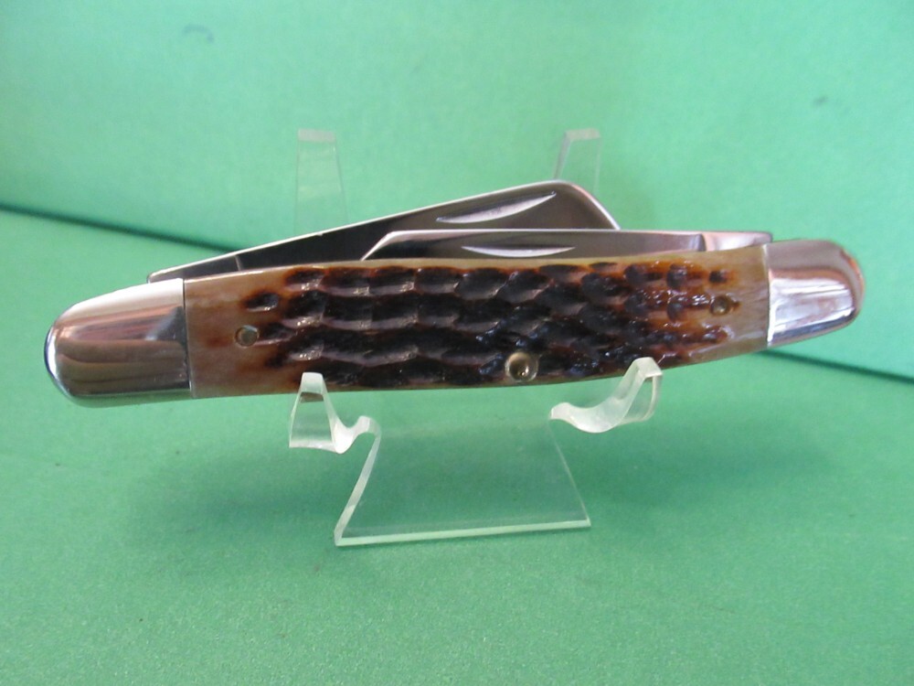 Case XX 1987 Raised Letter Shield Bone Stockman Pattern # 6347 HP
