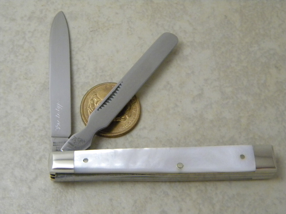Bulldog Brand Solingen Germany PROTOTYPE Mother of Pearl Doctor's Knife