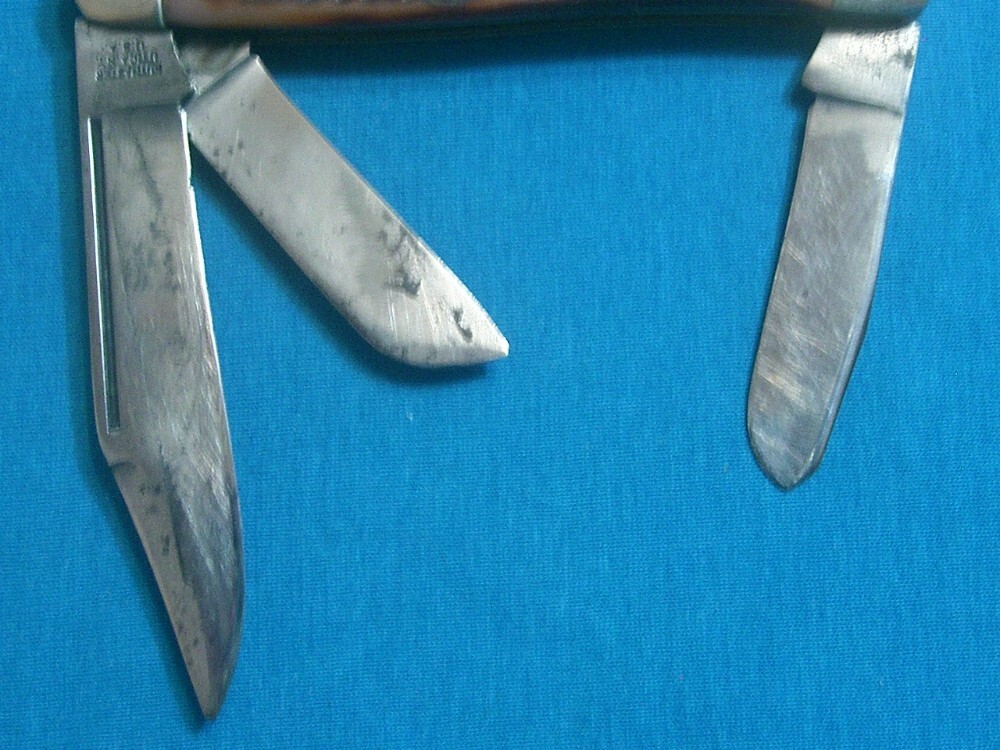 VINTAGE KUTMASTER UTICA NY USA STOCKMAN CATTLEMANS FOLDING POCKET KNIFE ...