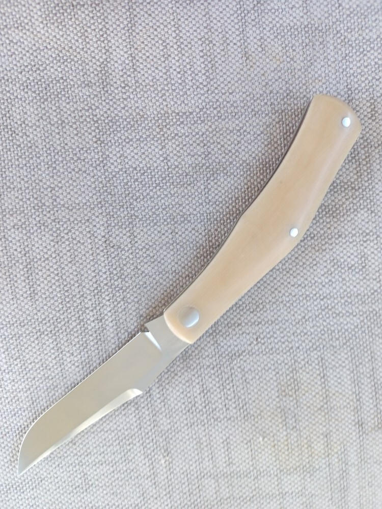 Rhidian Rogue Wave Trapper...Bone Linen micarta. .Cpm154..3.625 cld ...