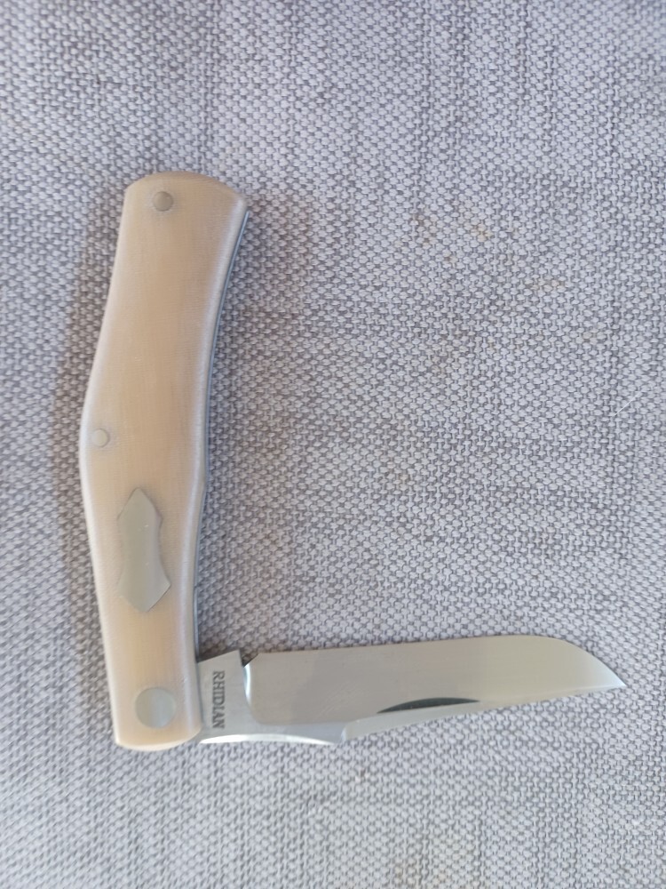 Rhidian Rogue Wave Trapper...Bone Linen micarta. .Cpm154..3.625 cld ...