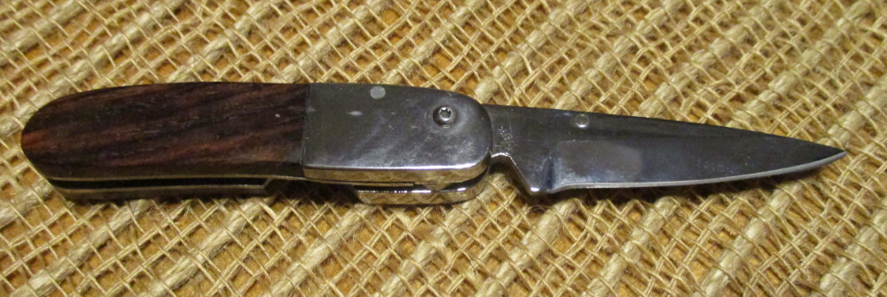 Jay Bigler dark-wood-handled folding knife
