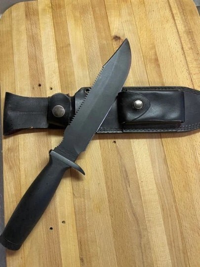 Vintage Schlieper Eye Brand Germany Survival Bowie knife w/sheath