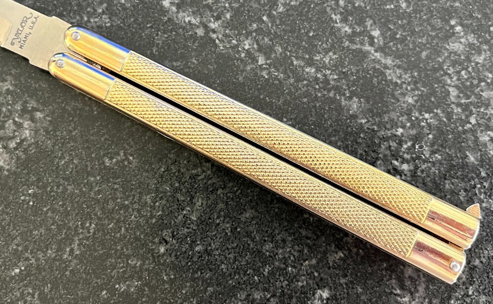 Vintage Valor Balisong Knife, Made In Japan, Model 591, Gold Color ...