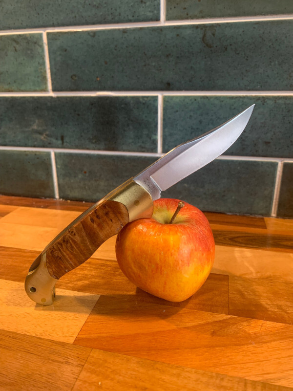 Vintage Boker Treebrand 1989 Lockback Maple Burl Scales