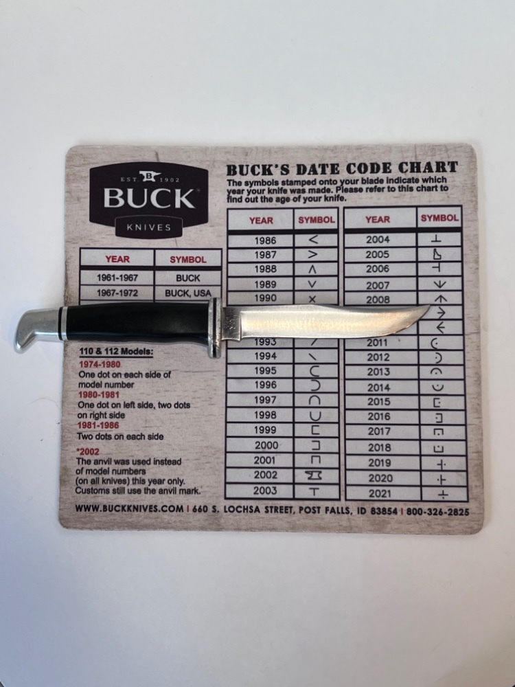 Buck 102 with Sheath. 3 Line Stamp. Light handling and use.