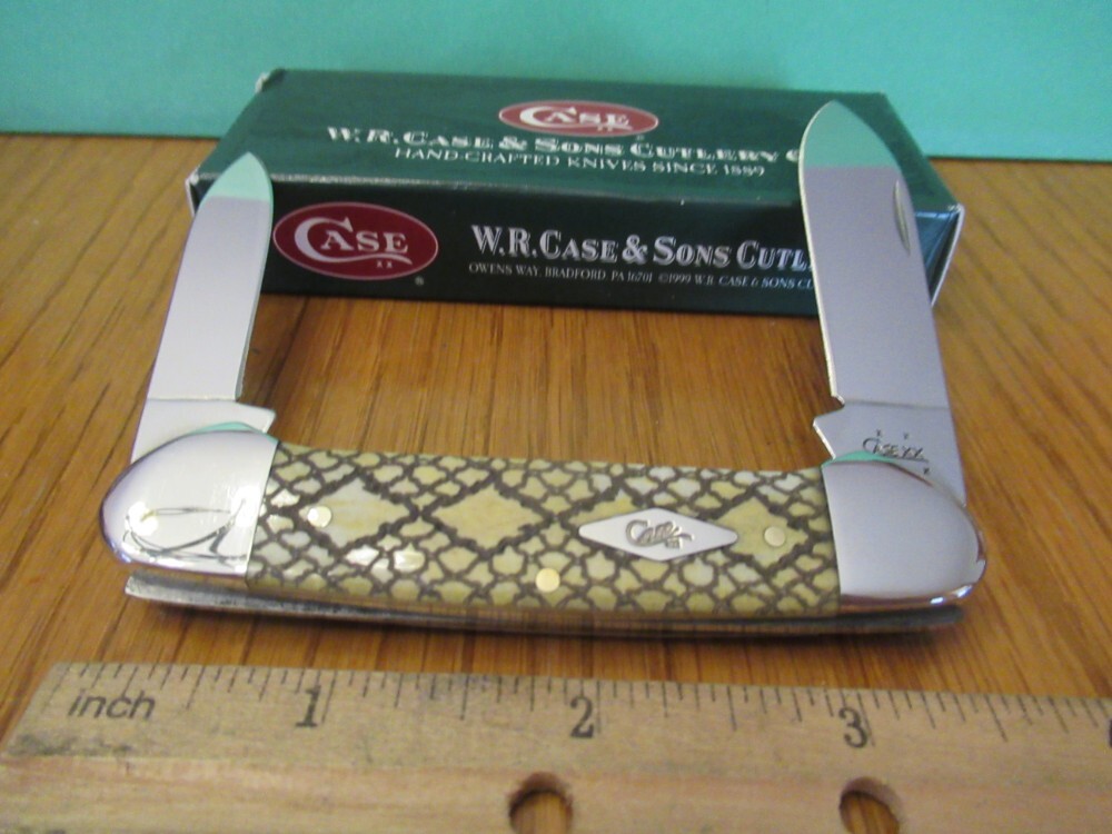 Case XX 2005 Antique Bone Rattlesnake Bone Canoe Pattern # 62131 SS
