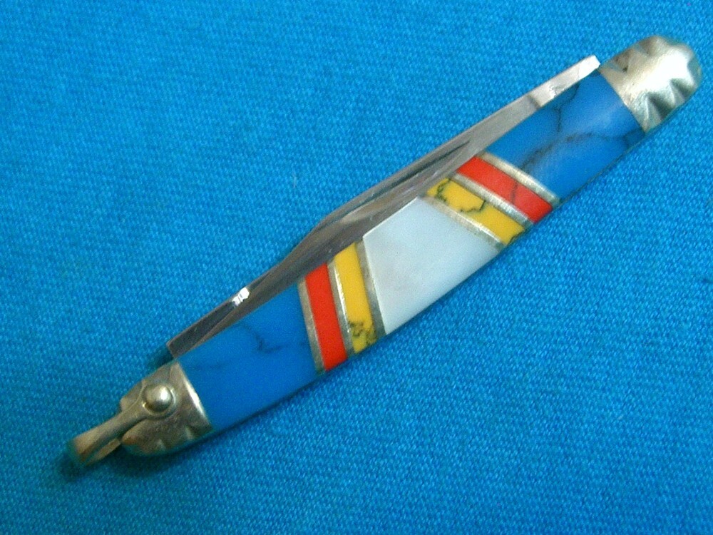 UNCLE HENRY SCHRADE 804JTP CUSTOM PEARL TURQUOISE FOLDING POCKET FOB ...